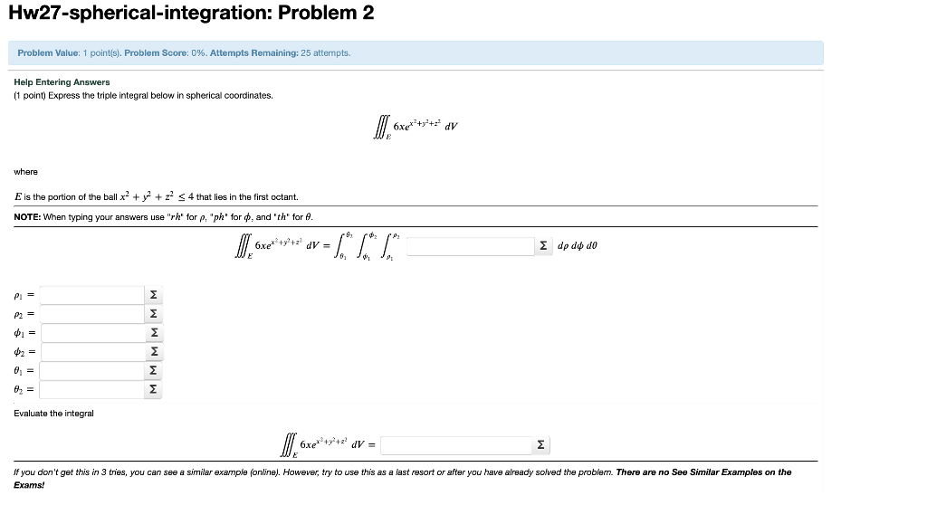 Solved Help Entering Answers (1 point) Express the triple | Chegg.com