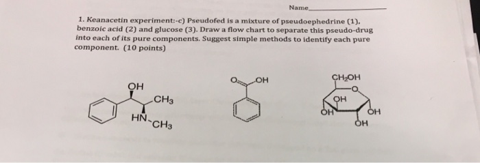 Solved Name 1. Keanacetin experiment:-c) Pseudofed is a | Chegg.com