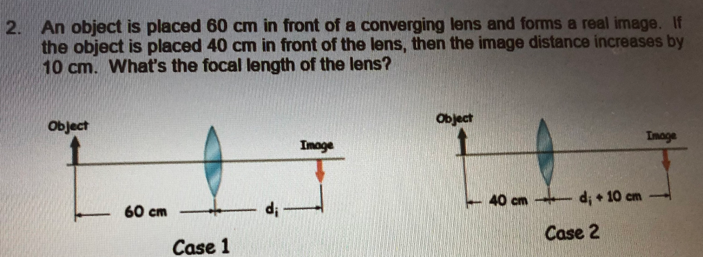 Solved An object is placed 60 cm in front of a converging | Chegg.com