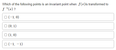 Solved Which of the following points is an invariant point | Chegg.com