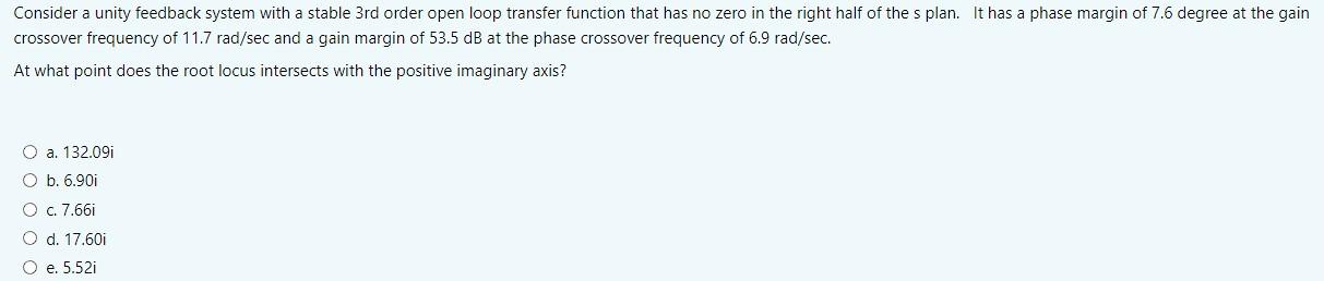 Solved Consider a unity feedback system with a stable 3rd | Chegg.com
