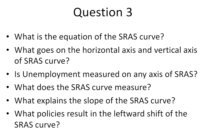 Solved Question 3 What is the equation of the SRAS curve? | Chegg.com