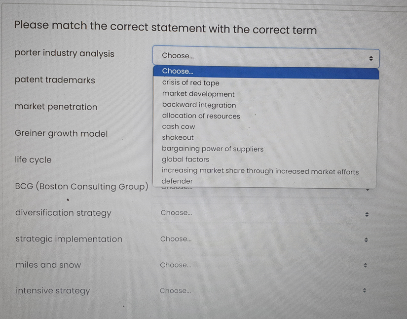 Solved Please match the correct statement with the correct | Chegg.com
