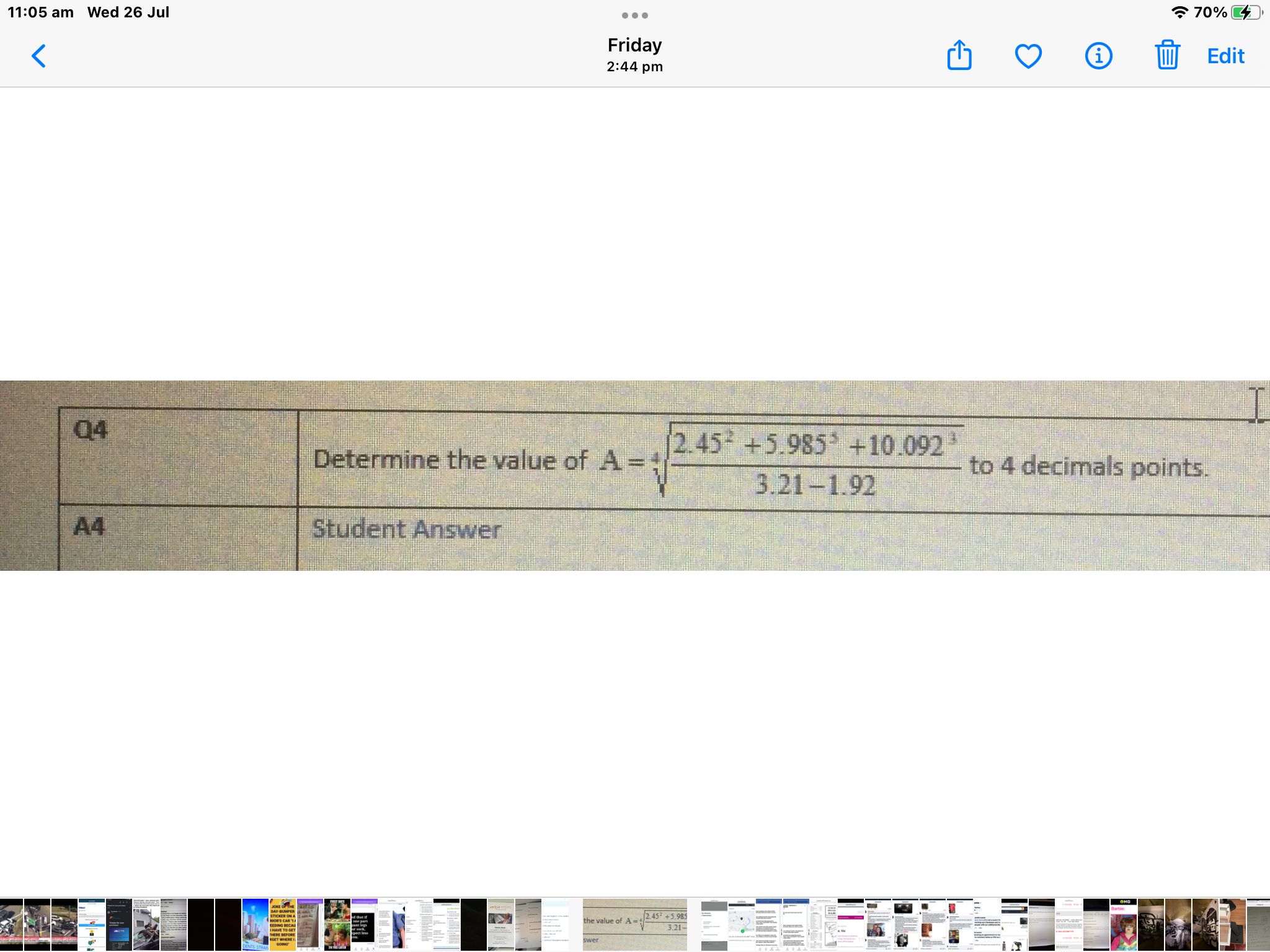 Solved 11:05 am Wed 26Jul Friday (1) 0 (i) ล 70%[4]