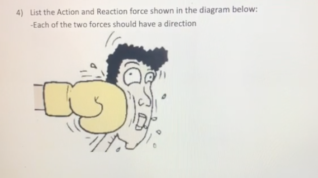 Solved 4) List the Action and Reaction force shown in the | Chegg.com