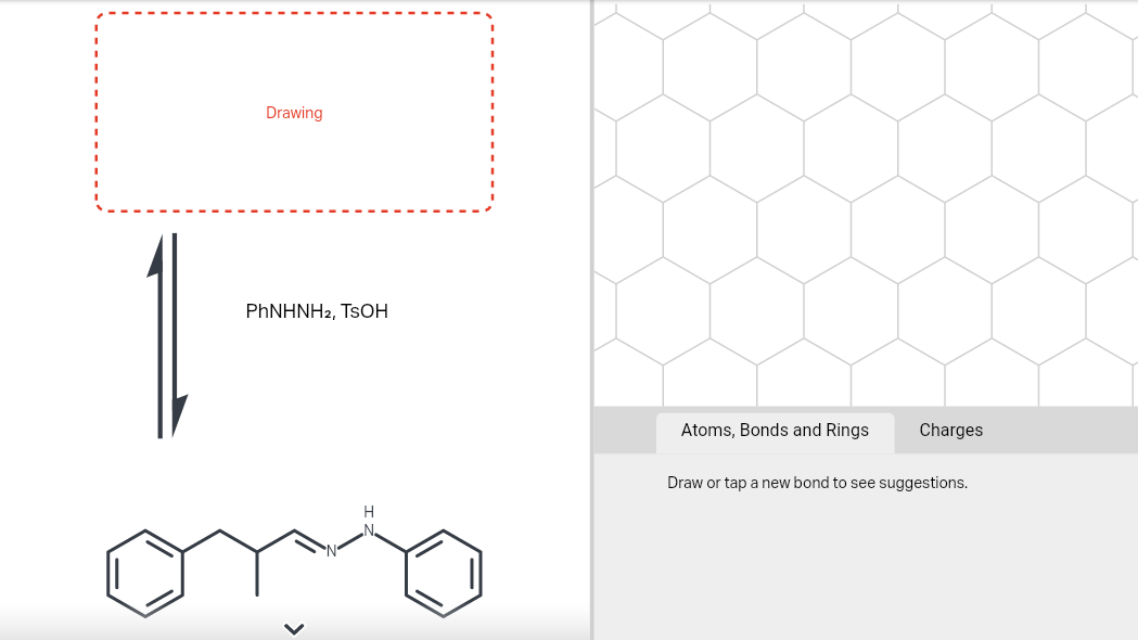 Solved Drawing PhNHNH2, TsOH Atoms, Bonds and Rings Charges | Chegg.com
