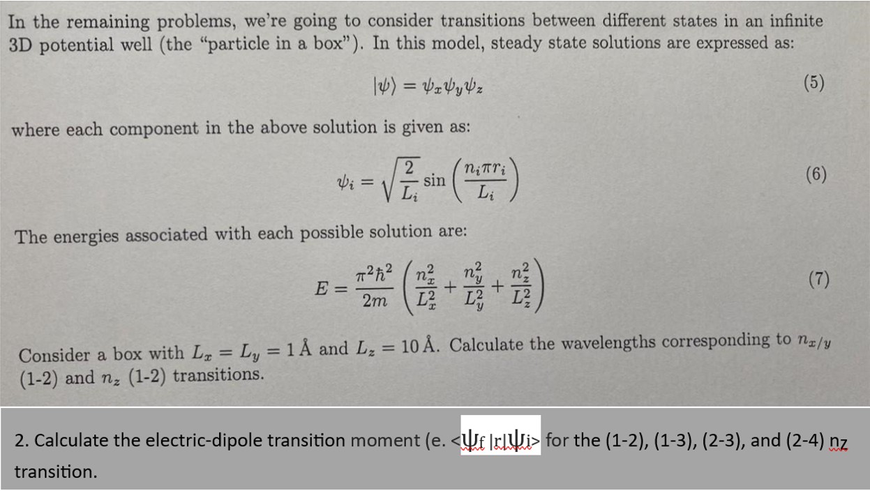 Solved In the remaining problems, we're going to consider | Chegg.com
