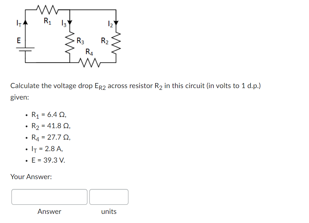 Solved Calculate the current I3 (in amps to 1 d.p.) given: - | Chegg.com