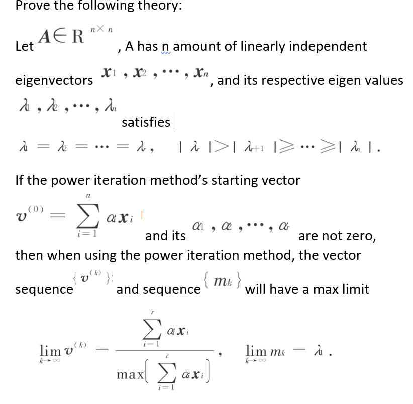 Prove the following theory: Let A∈Rn×n, A has n | Chegg.com
