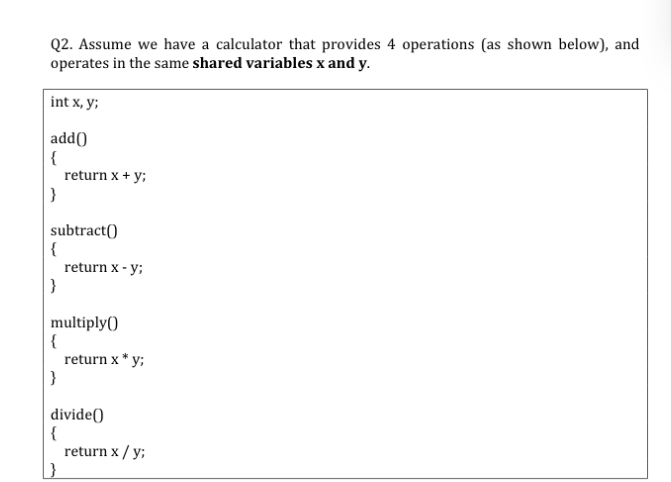 Solved Q2. Assume we have a calculator that provides 4 | Chegg.com