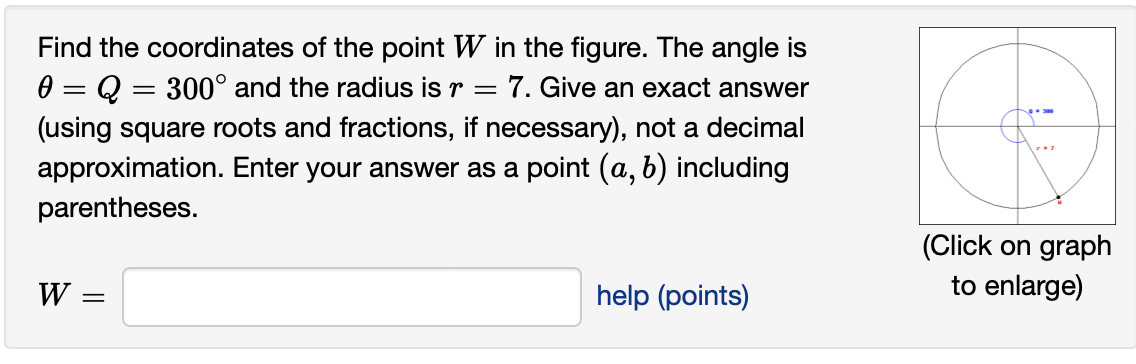 Solved Find the coordinates of the point W in the figure. | Chegg.com
