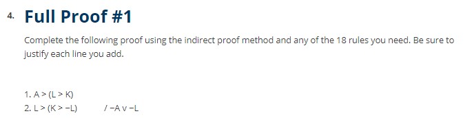 Solved Complete the following proof using the indirect proof | Chegg.com