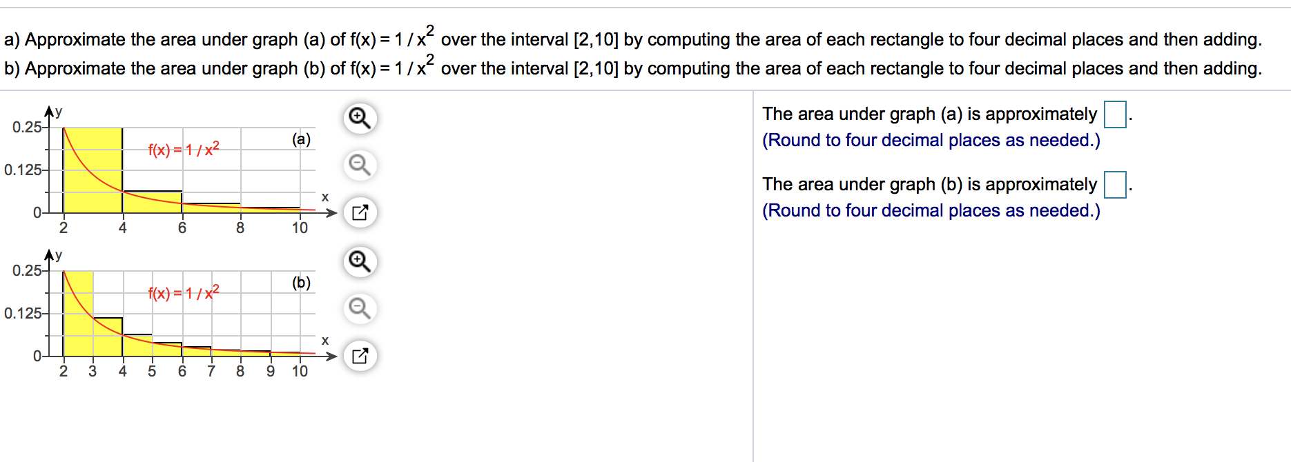 Solved a) Approximate the area under graph (a) of f(x) = | Chegg.com