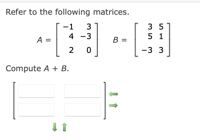 Solved Refer to the following matrices. | Chegg.com