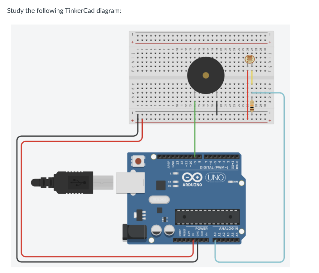 Solved Study the following Tinkercad diagram: O MN DIGITAL | Chegg.com