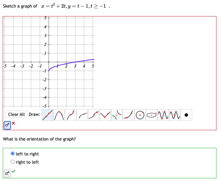 Solved Sketch a graph of x=t2+2t,y=t−1,t≥−1. What is the | Chegg.com
