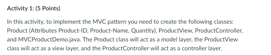 Solved Activity 1: (5 Points) In this activity, to implement | Chegg.com