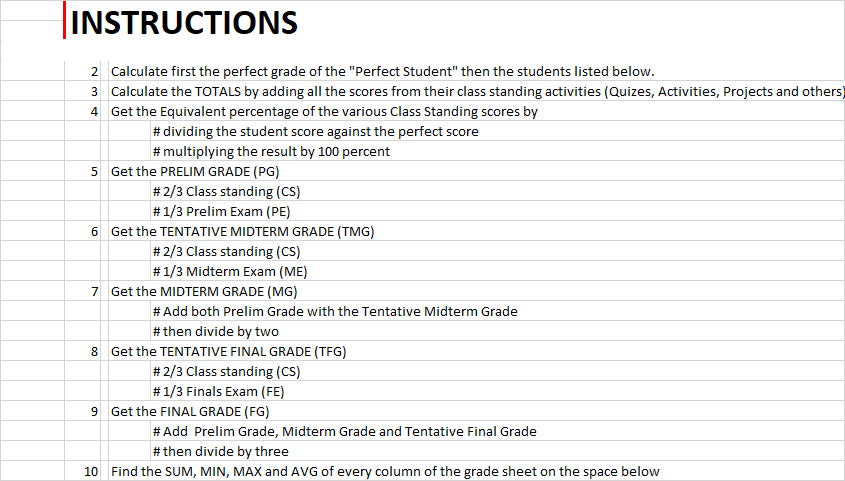 Solved INSTRUCTIONS 2 Calculate first the perfect grade of | Chegg.com
