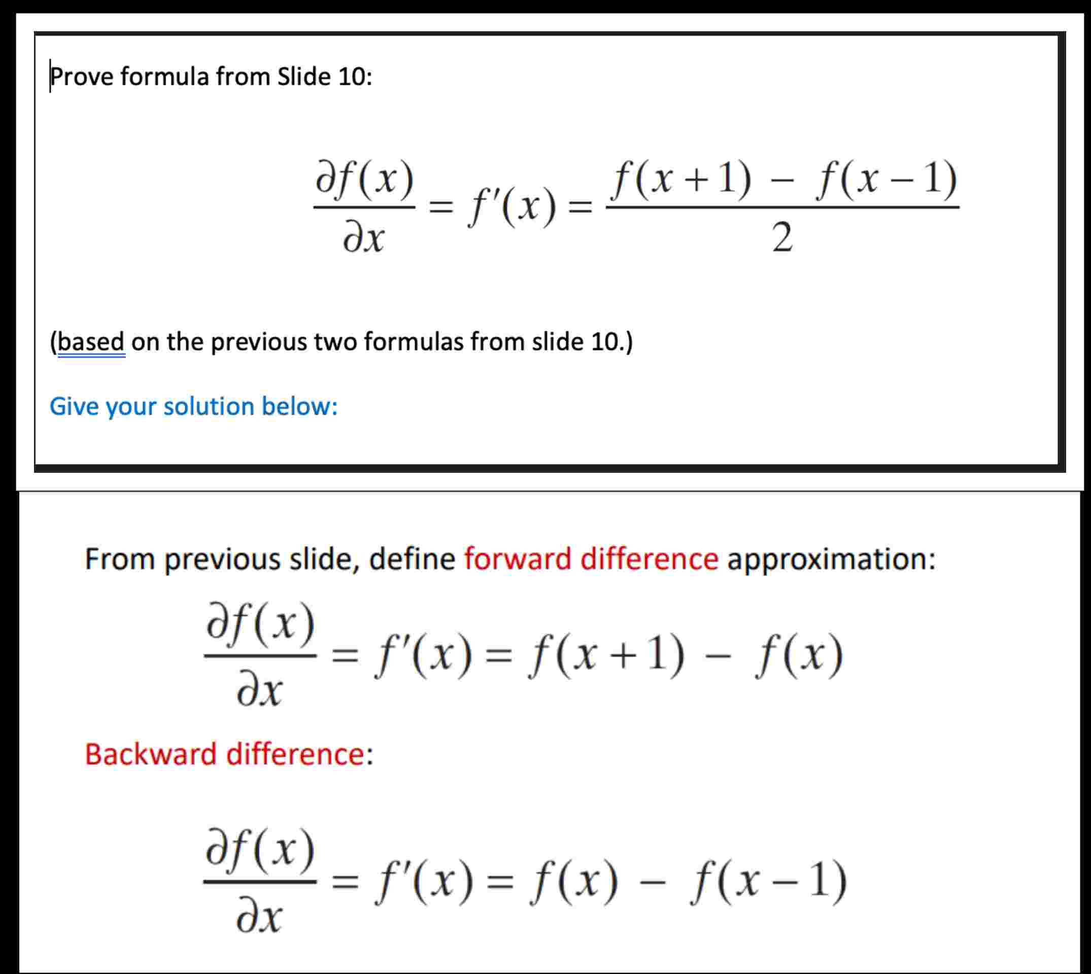 Solved Prove formula from Slide | Chegg.com
