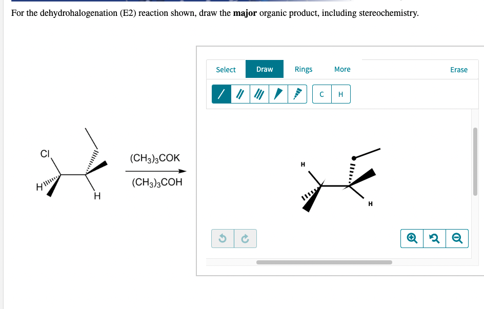 Solved For the dehydrohalogenation (E2) reaction shown, draw | Chegg.com