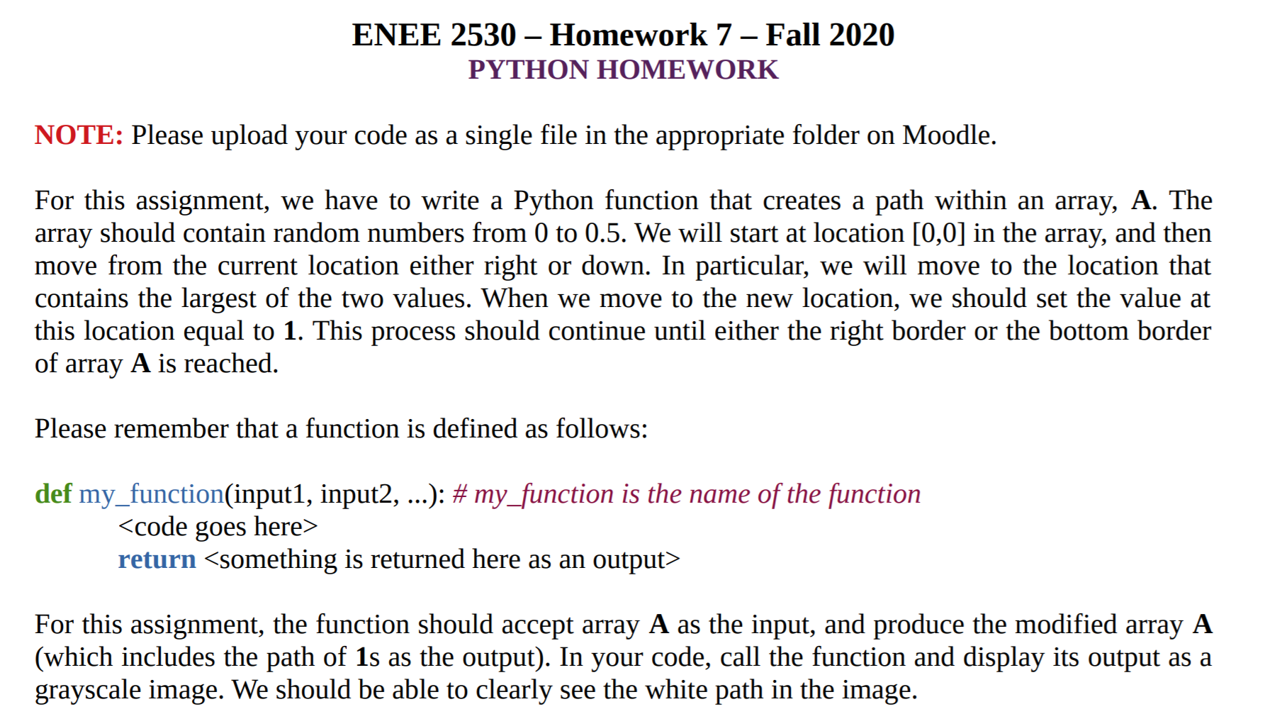 ENEE 2530 – Homework 7 – Fall 2020 PYTHON HOMEWORK | Chegg.com