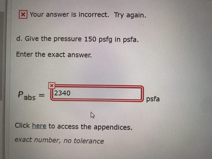 Solved [ Your answer is incorrect. Try again. d. Give the | Chegg.com