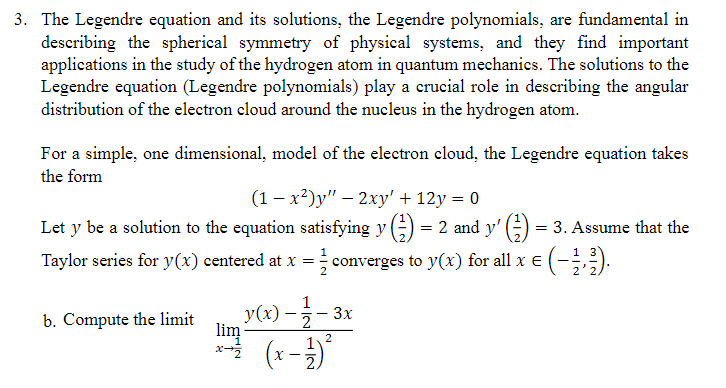 Solved The Legendre equation and its solutions, the Legendre | Chegg.com