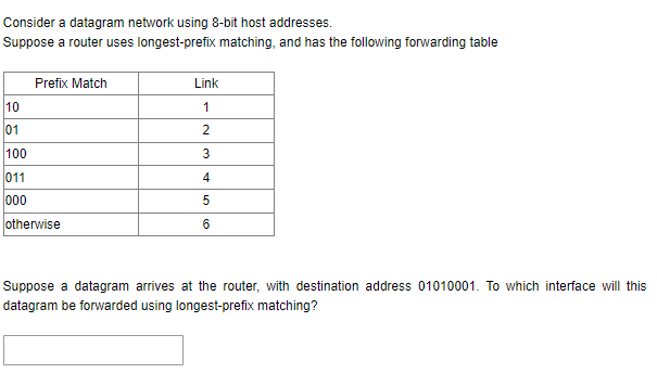 Solved Consider a datagram network using 8-bit host | Chegg.com