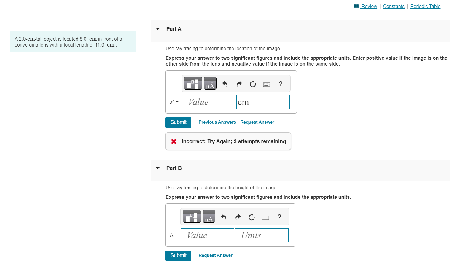 Solved A 2.0-cm-tall object is located 8.0 cm in front of a | Chegg.com