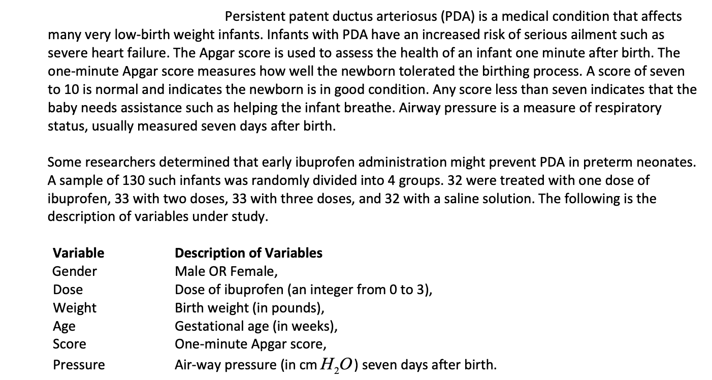 Persistent patent ductus arteriosus (PDA) is a | Chegg.com