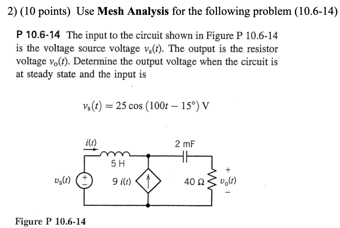 Solved P 10.6-14 The input to the circuit shown in Figure P | Chegg.com