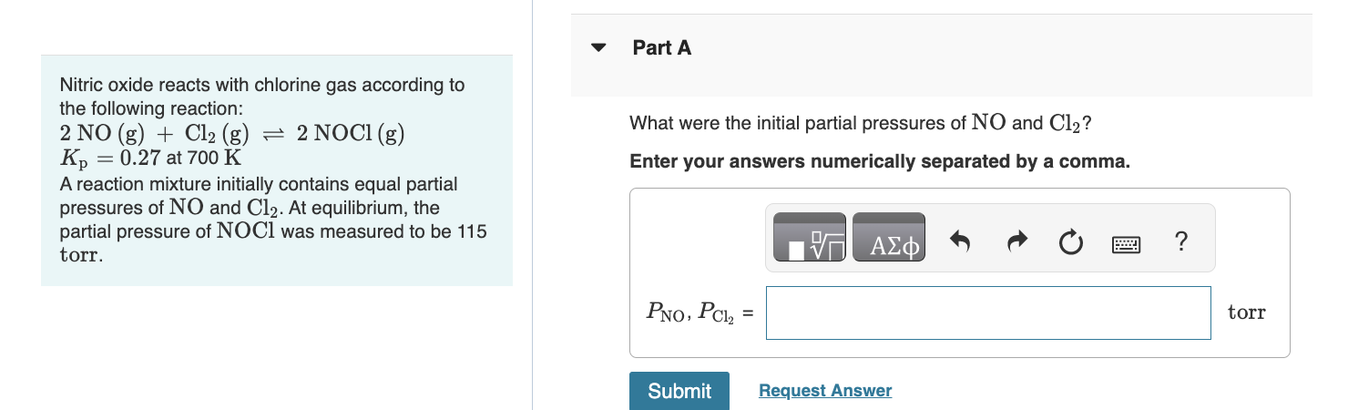 Solved please help, i'm so lost... Nitric oxide reacts with | Chegg.com