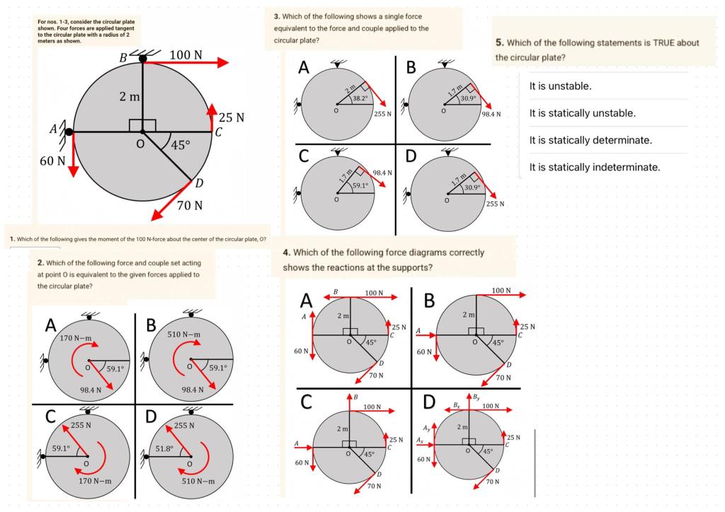 Solved For nos. 1-3, consider the circular plate to the | Chegg.com