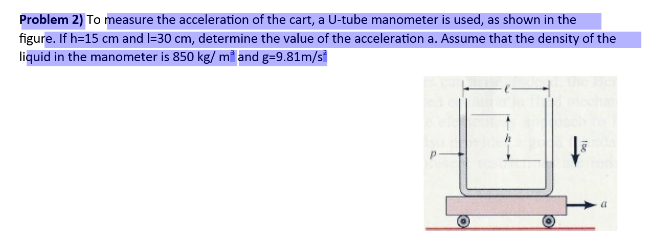 Solved Problem 2) To measure the acceleration of the cart, a | Chegg.com