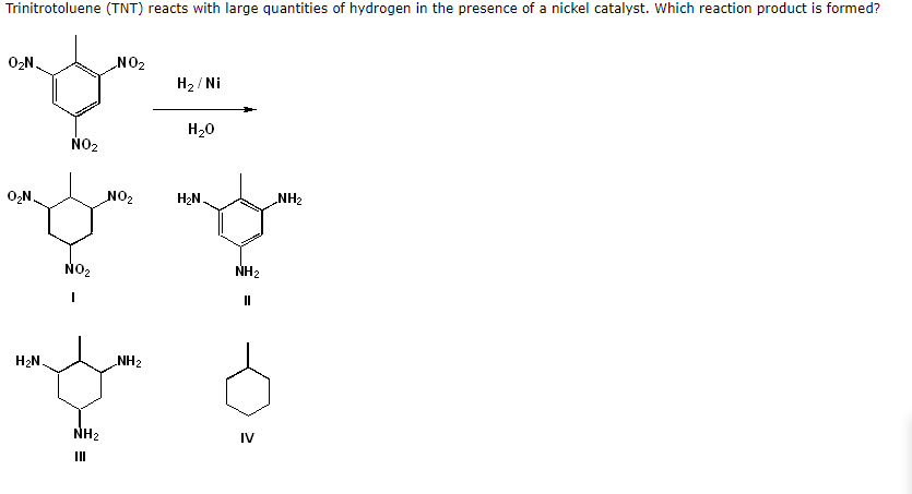 Solved Trinitrotoluene (TNT) reacts with large quantities of | Chegg.com