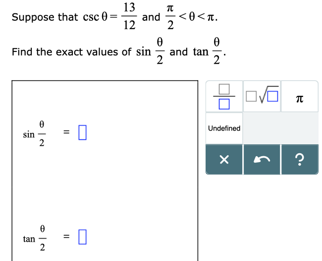 Solved 13 Suppose that csc0= and 12 2 Find the exact values | Chegg.com