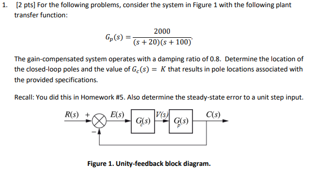 Solved 1. [2 pts) For the following problems, consider the | Chegg.com