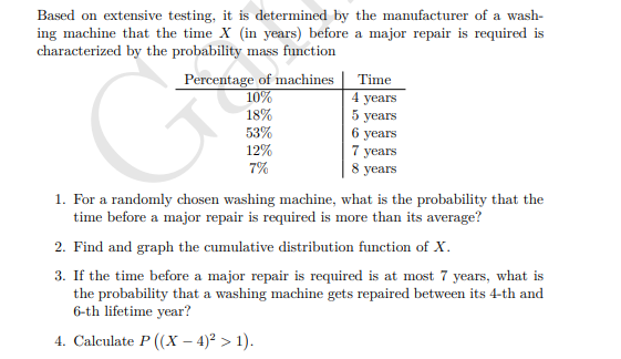Solved Based on extensive testing, it is determined by the | Chegg.com