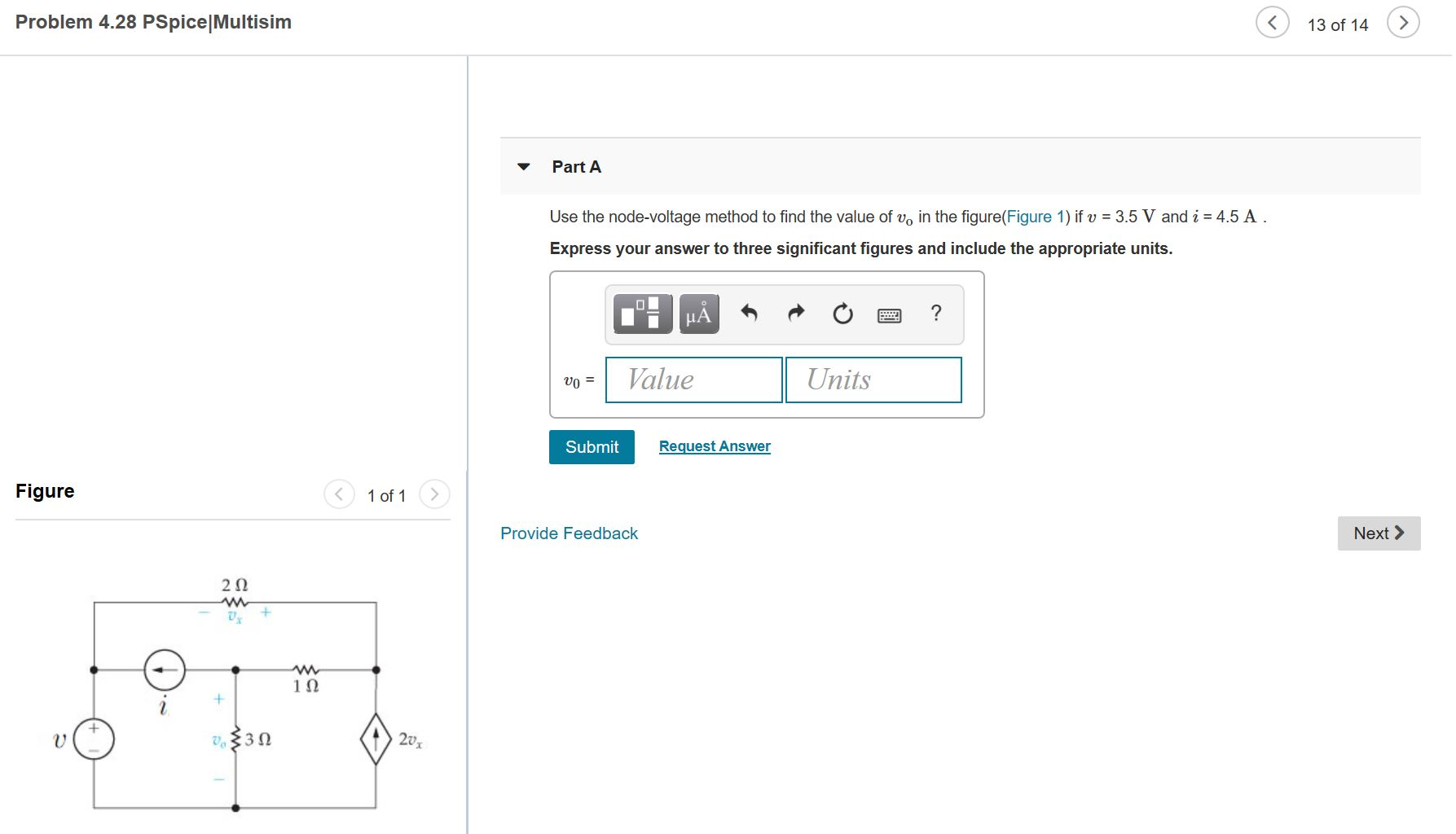 Solved Problem 4.28 PSpice|Multisim © 13 of 14 > Part A Use | Chegg.com