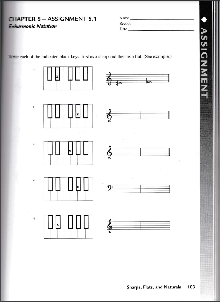 CHAPTER 5− ASSIGNMENT 5.1 Name Enharmonic Notation | Chegg.com