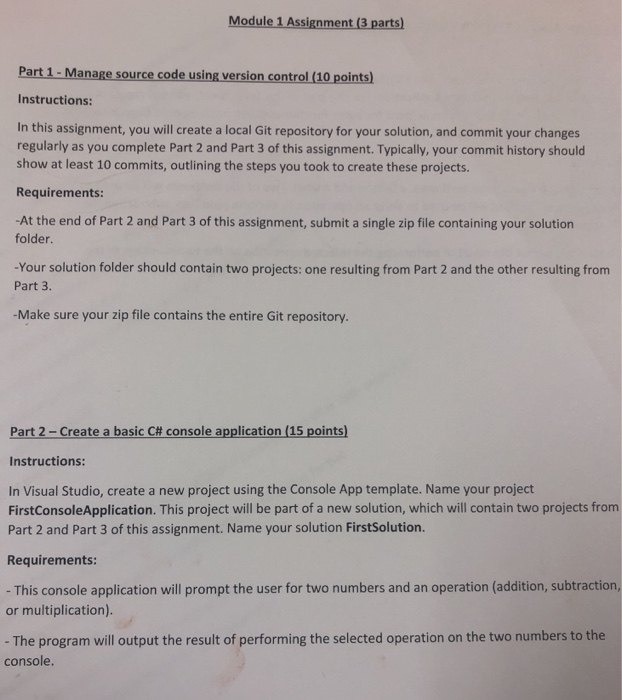 Solved Module 1 Assignment 3 Parts Part 1 Manage Source Code Using Version Control 10 Points