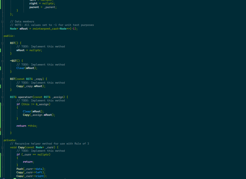 Solved Copy (_curr → right); oublic: void Clear() // TODO: | Chegg.com