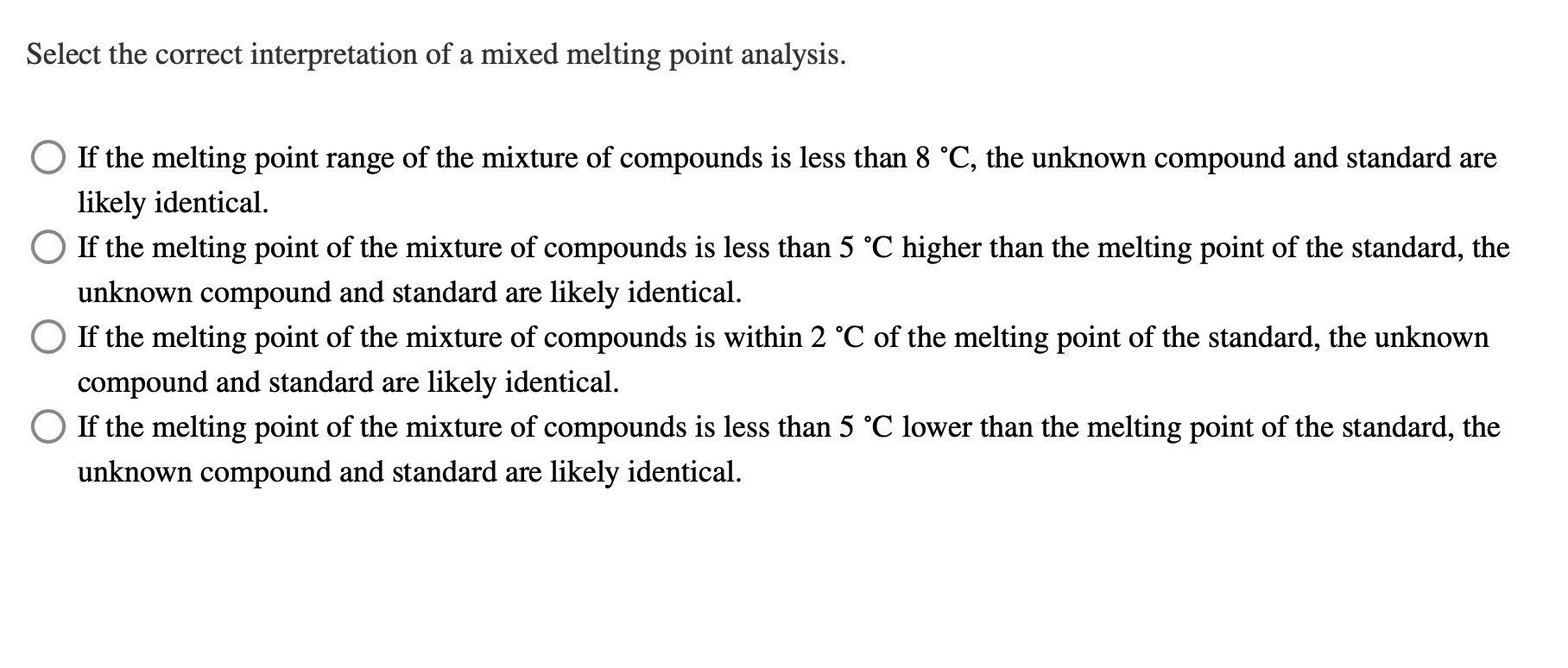 Solved Select the correct interpretation of a mixed melting | Chegg.com
