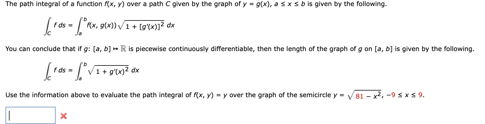 Solved The path integral of a function f(x, y) over a path C | Chegg.com