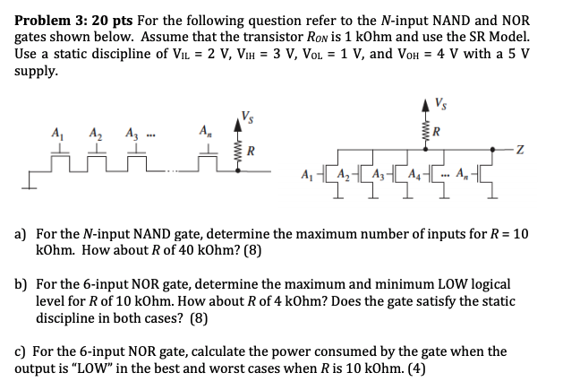 Solved Problem 3: 20 pts For the following question refer to | Chegg.com