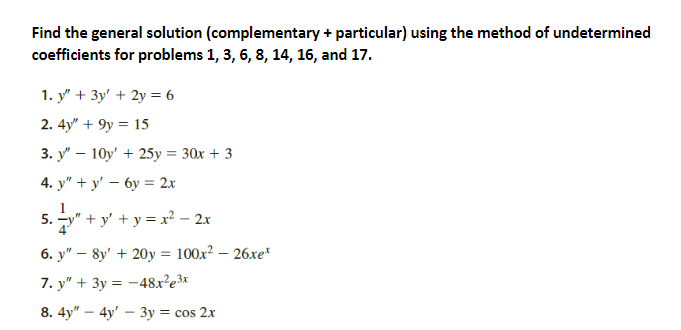 Solved Find the general solution (complementary + | Chegg.com