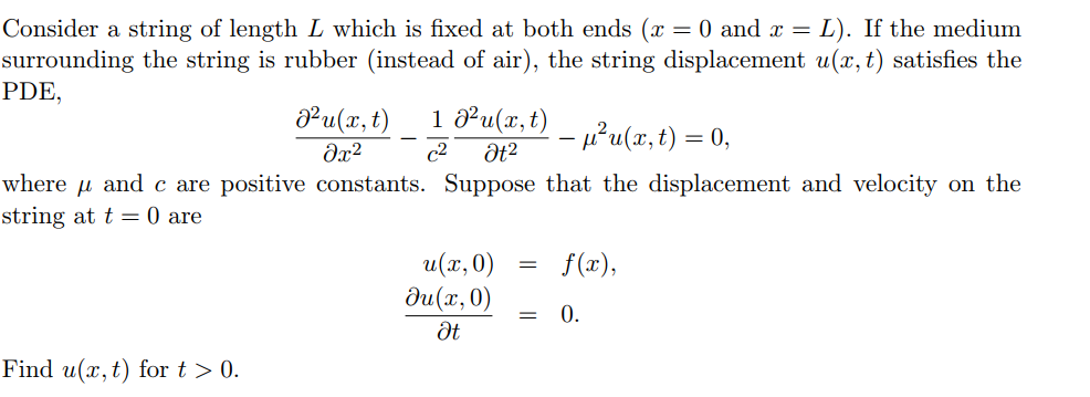 Solved Consider a string of length L which is fixed at both | Chegg.com