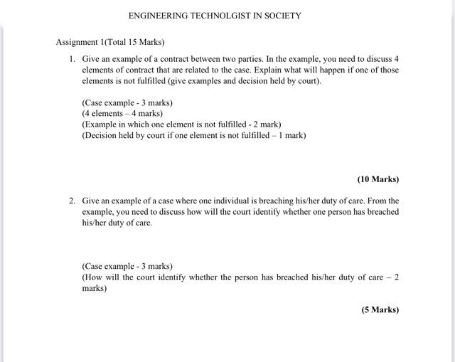 Solved Assignment 1 (Total 15 Marks) 1. Give an example of a | Chegg.com
