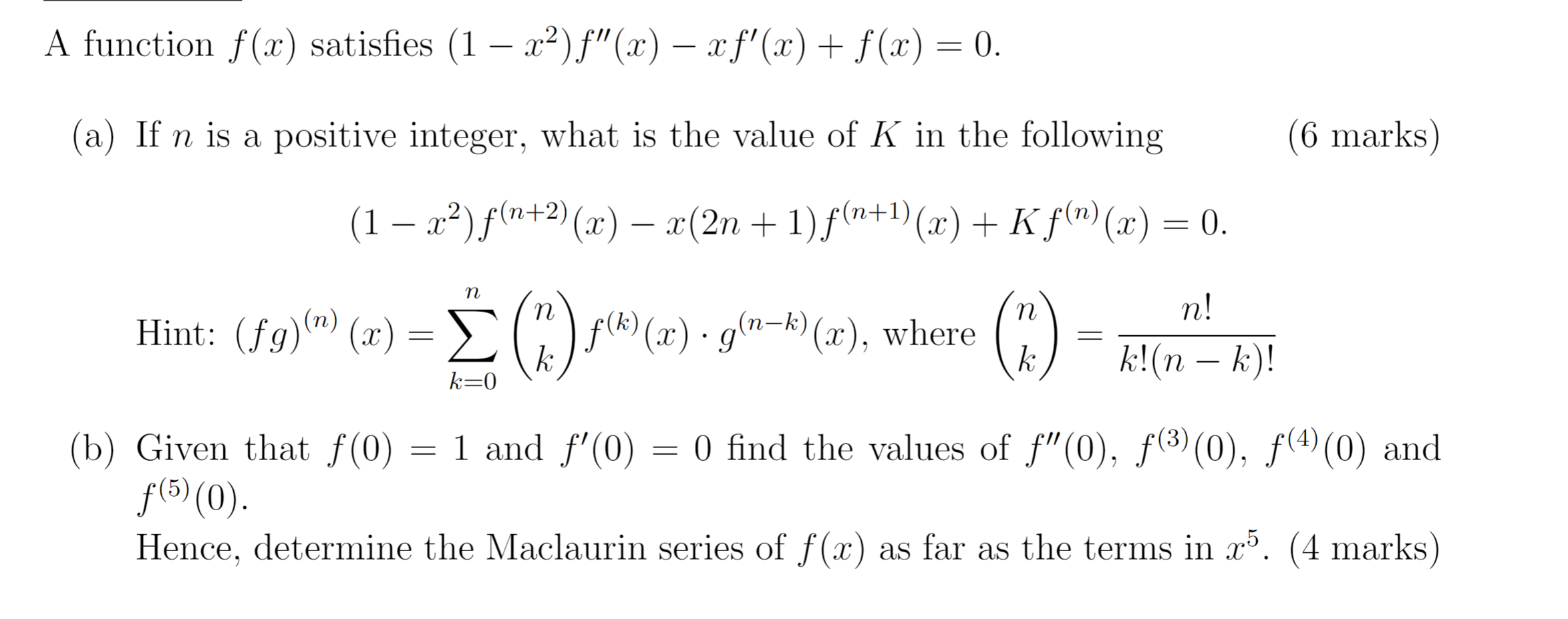 Solved A function f(x) satisfies (1 – x2)f"(x) – xf'(x) + | Chegg.com