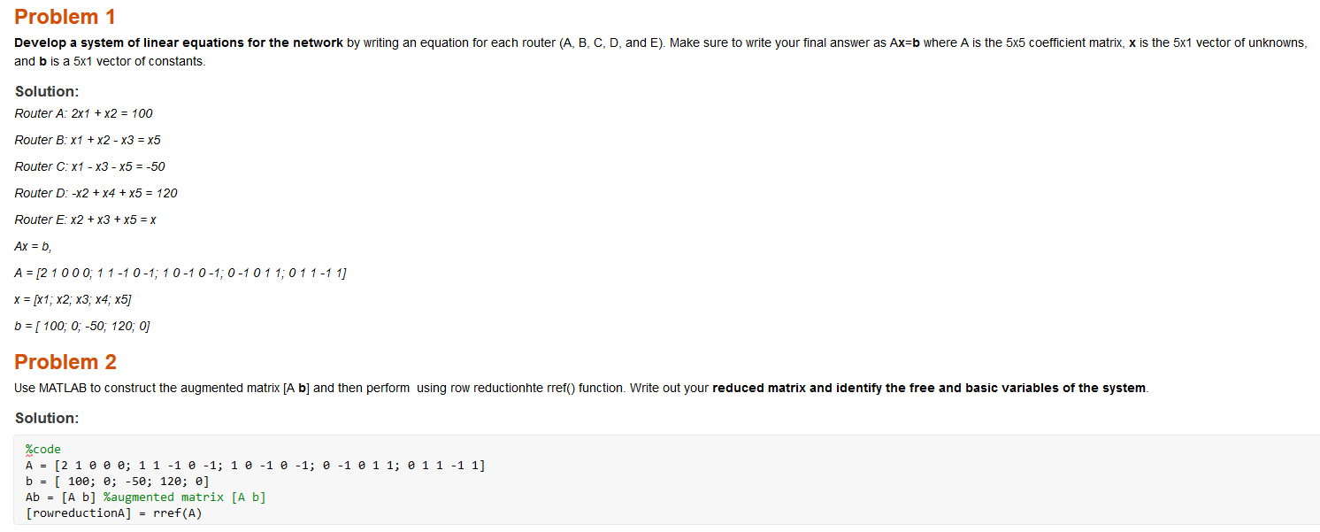 Problem 1 Develop a system of linear equations for | Chegg.com